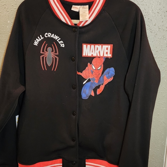 Marvel | Jackets & Coats | Marvel Black Jacket With Spiderman Design ...